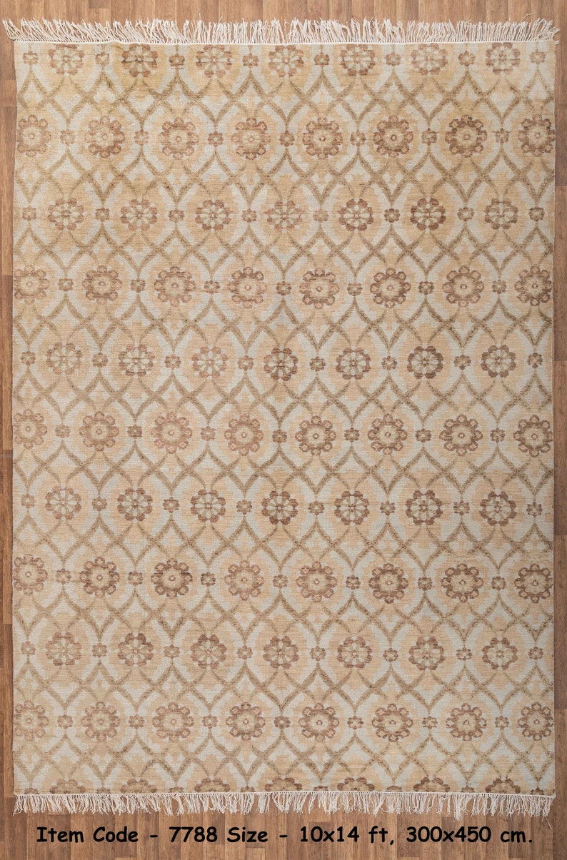 10x14 Rug Transitional Handmade Wool Area Colors Beige Camel | Etsy