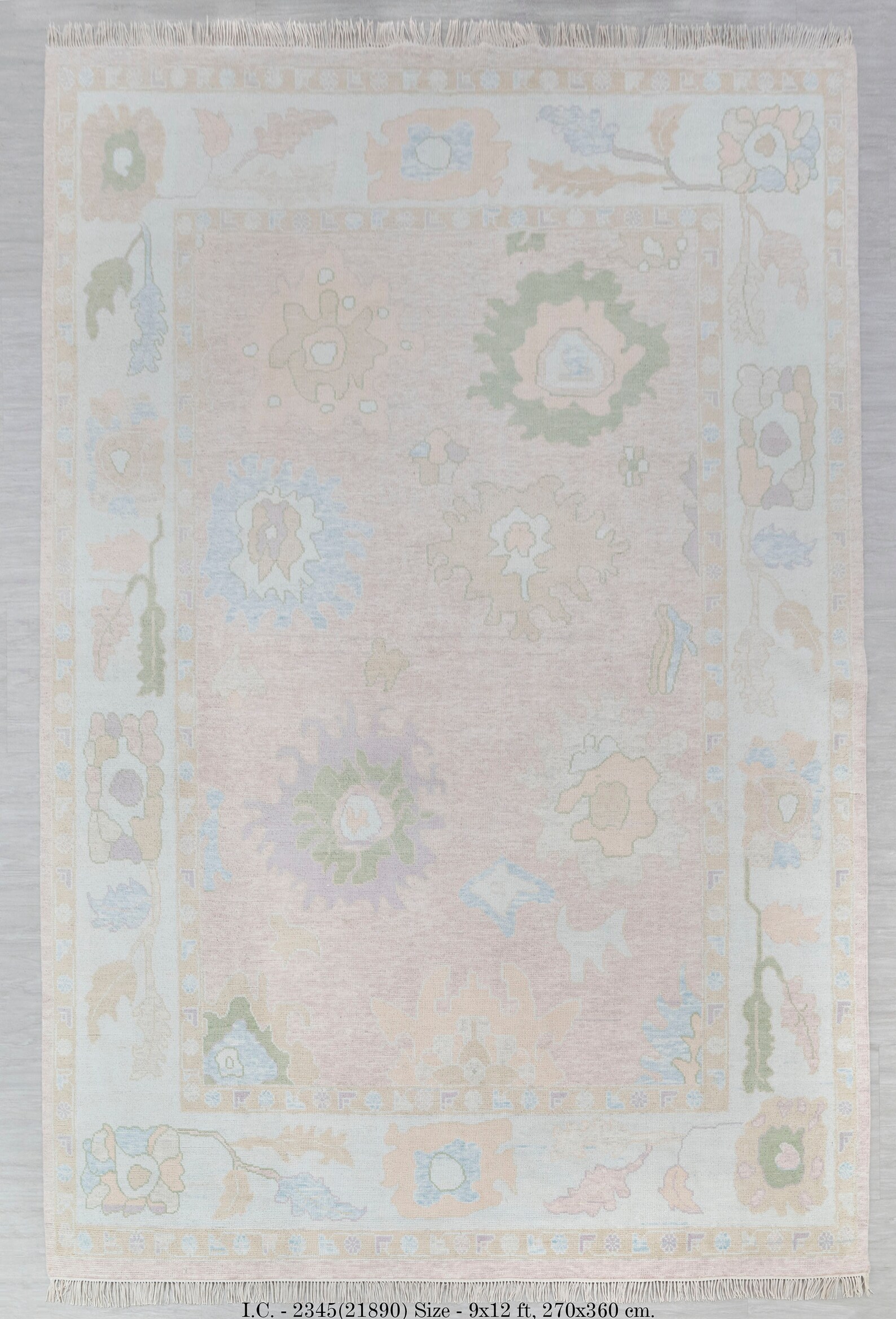 Light Pink Light Blue Muted Modern Oushak Rug Premium Wool - Etsy