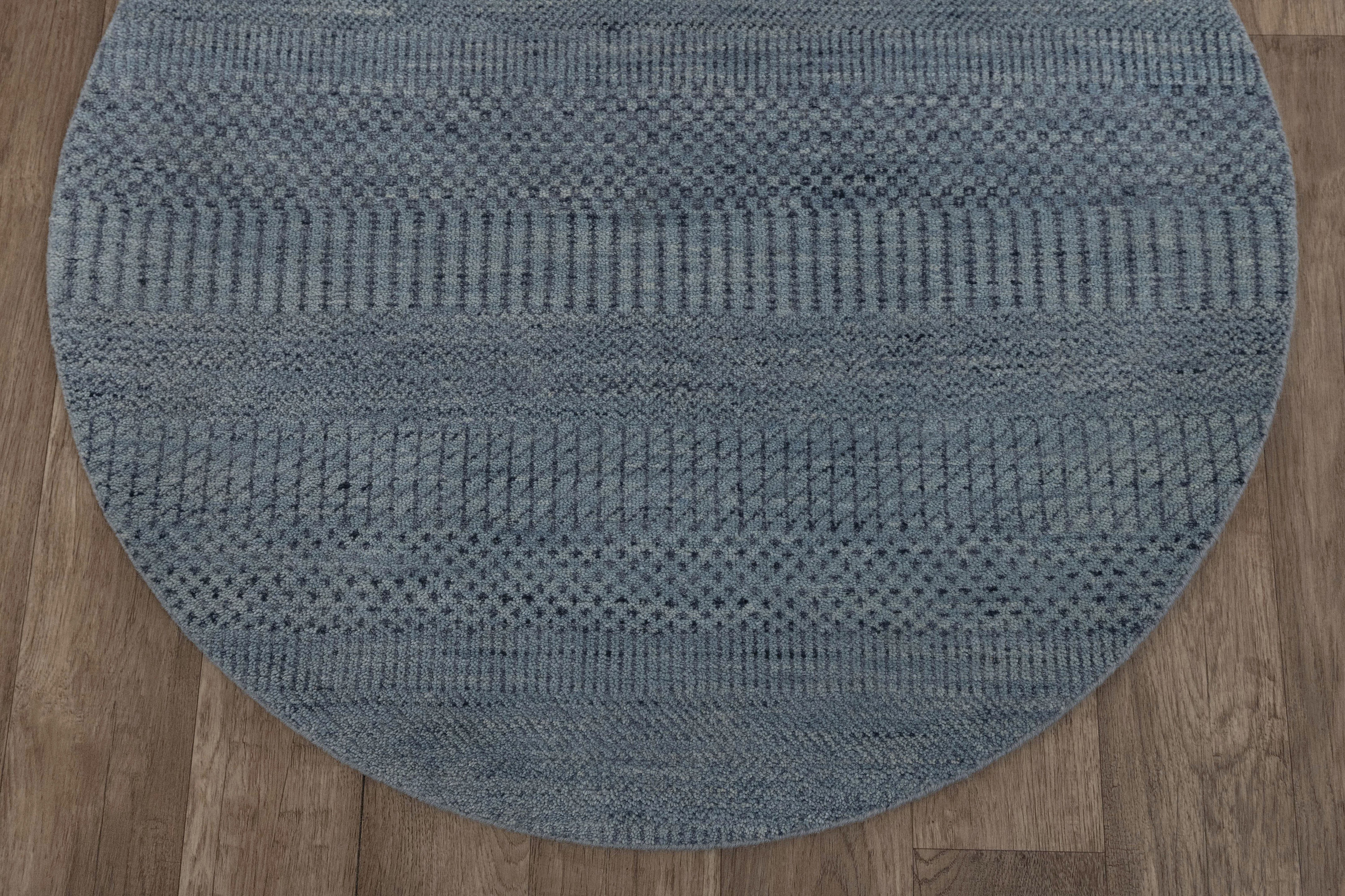 3x3 Savannah Round Blue Area Wool Rug 3 Foot Round Handmade | Etsy