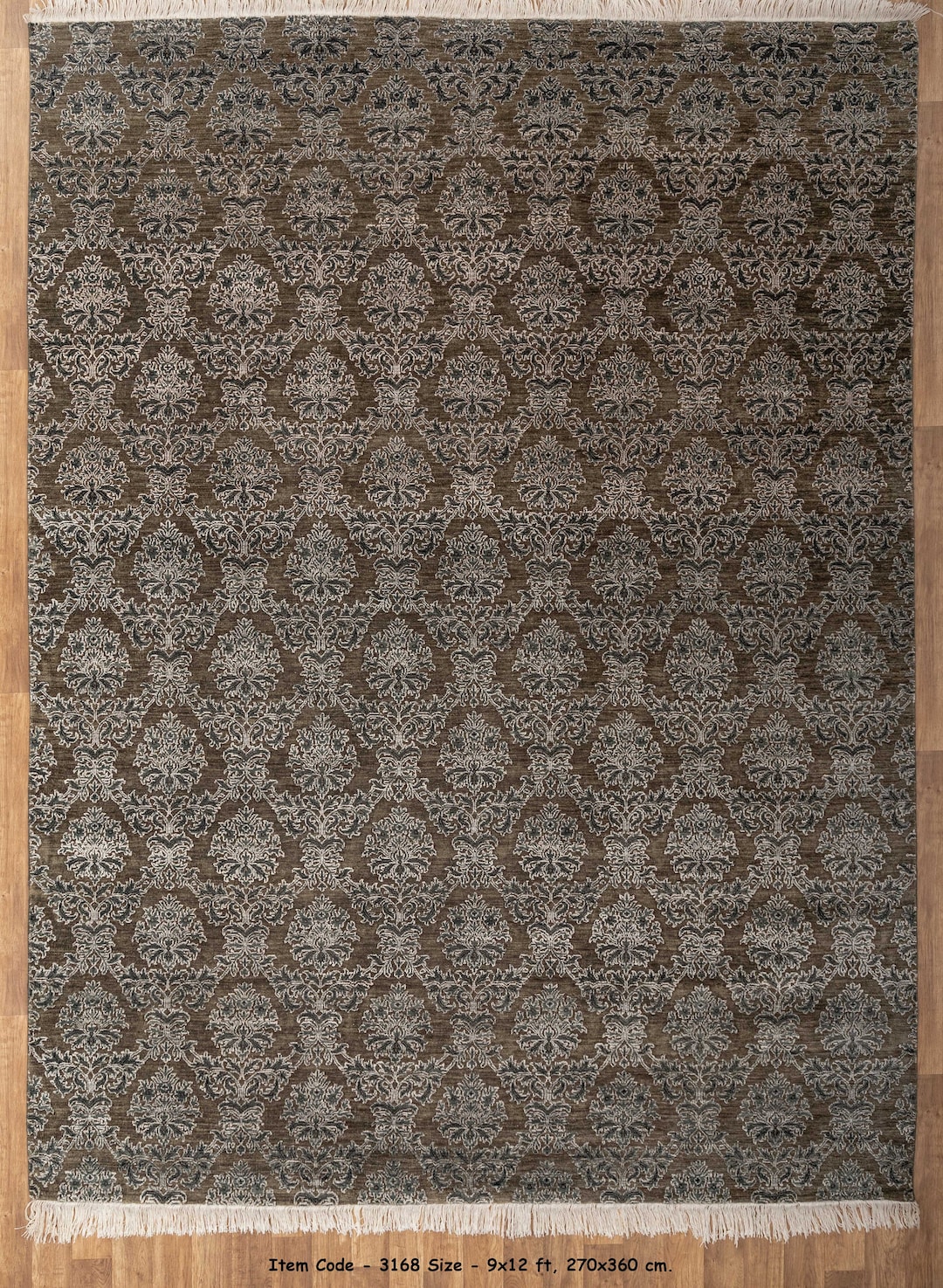 9x12 Area Modern Floral Olive Green Rug Handmade 100% WOOL Rug #3168 ...