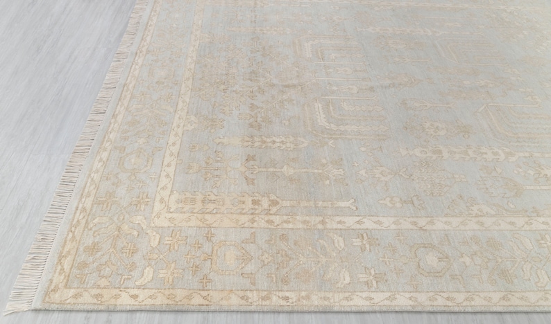 Grey Cream Muted Look Garden Pine Tree of Life Rug Modern - Etsy