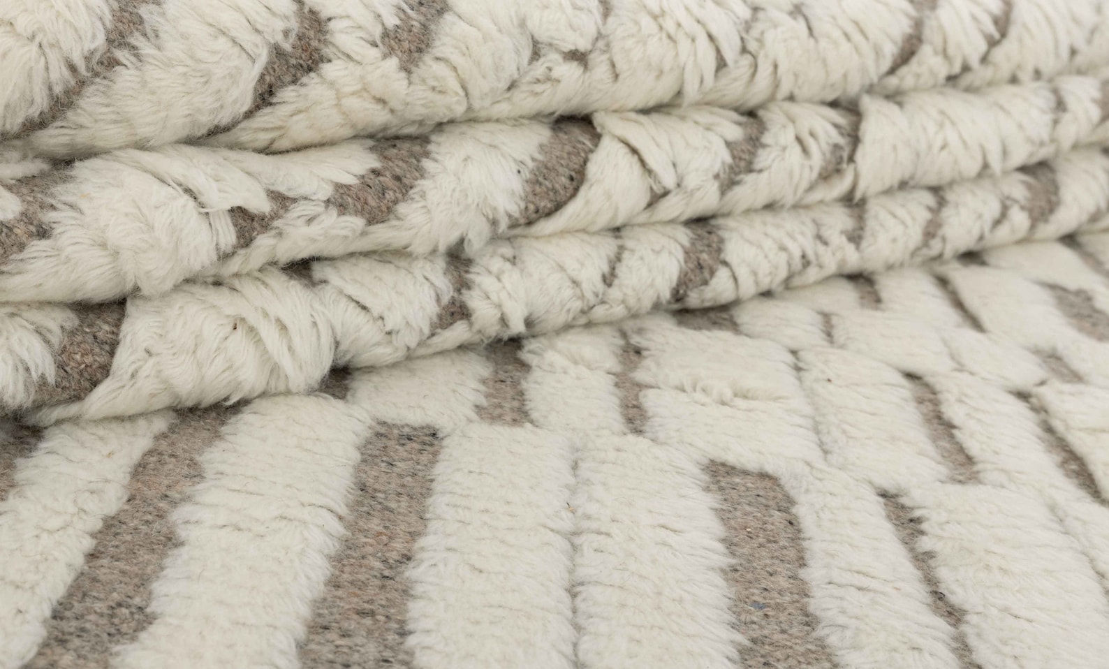 Bohemian Shag Style Ivory L. Brown Wool Hand Knotted Moroccan - Etsy