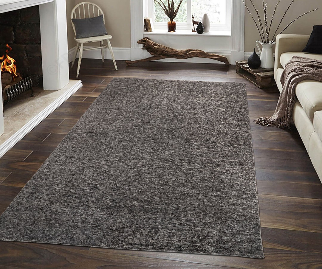 8x10 Rug Charcoal Gray Natural Handknotted Wool Rug #1744 (242x300 Cms ...
