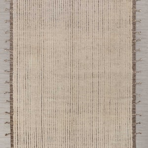 Ivory Grey Wool Rug Moroccan Beni Ourain Berber Hand Knotted Wool Rug ...