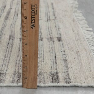 Distressed Wool White Stripe Handknotted Moroccan 100% WOOL Rug free ...