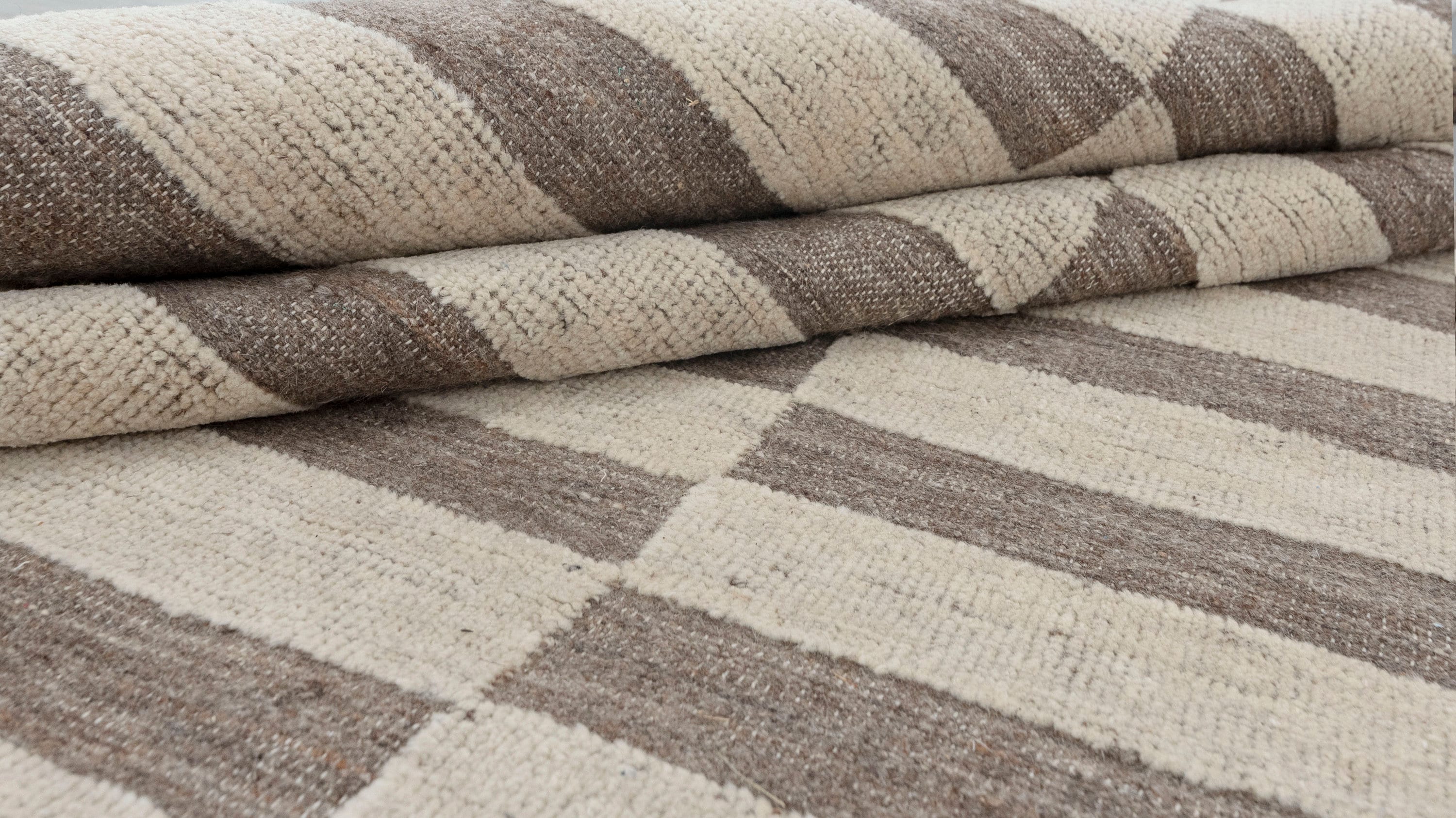 8x10 Cream Brown Modern Check Pattern Wool Bohemian Moroccan - Etsy