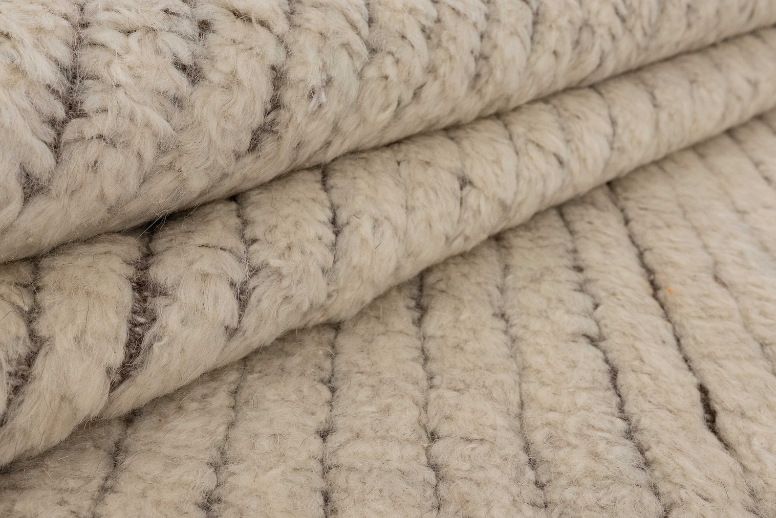 Ivory Grey Wool Rug Moroccan Beni Ourain Berber Hand Knotted Wool Rug ...