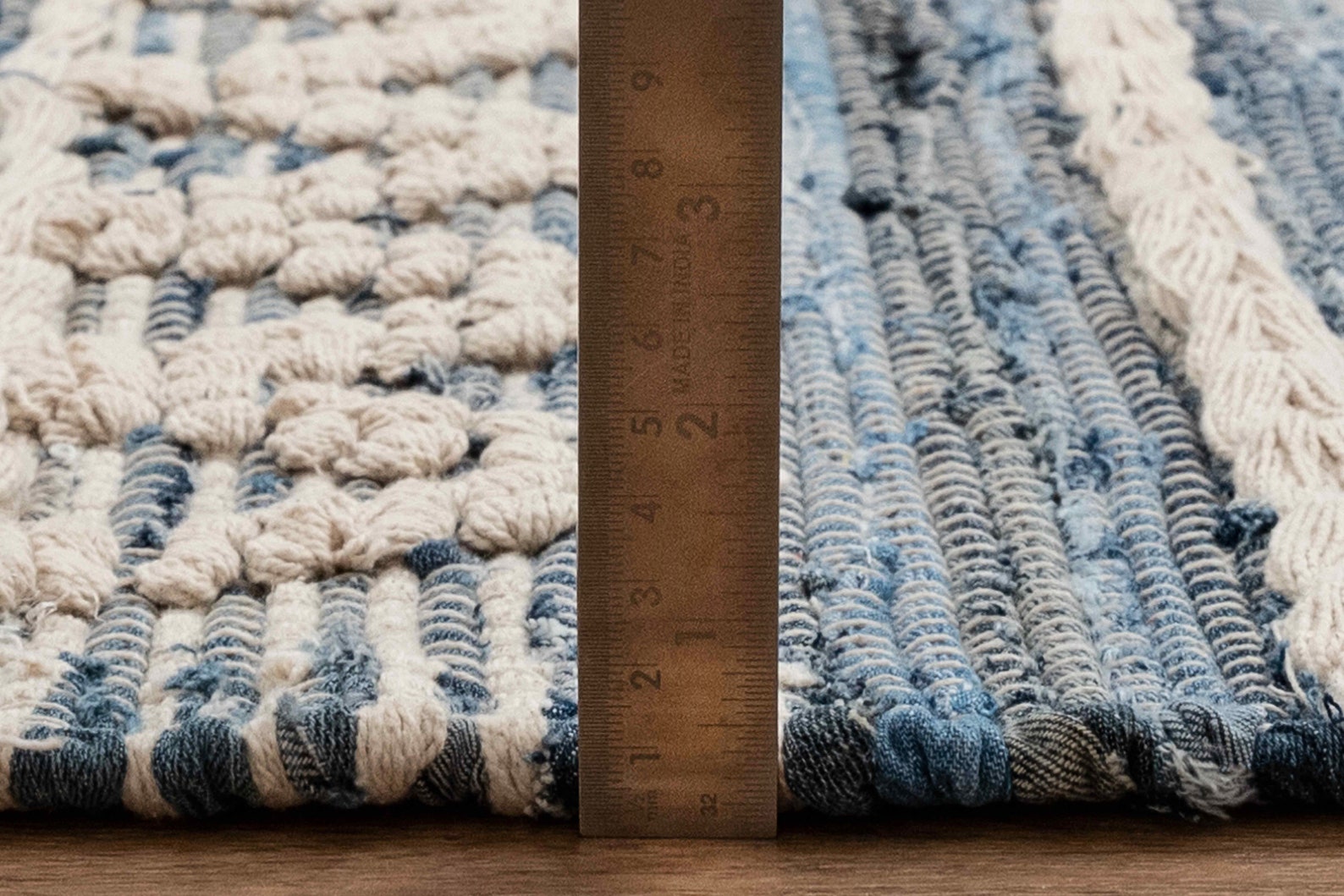 Handwoven Blue White Cotton Denim Area Rug Moroccan Bohemian | Etsy