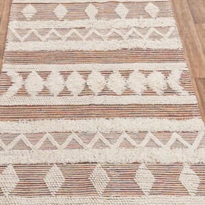 Bohemian Decor Inspired Handmade Wool Cotton Area Rug....#md-18 /1394 ...
