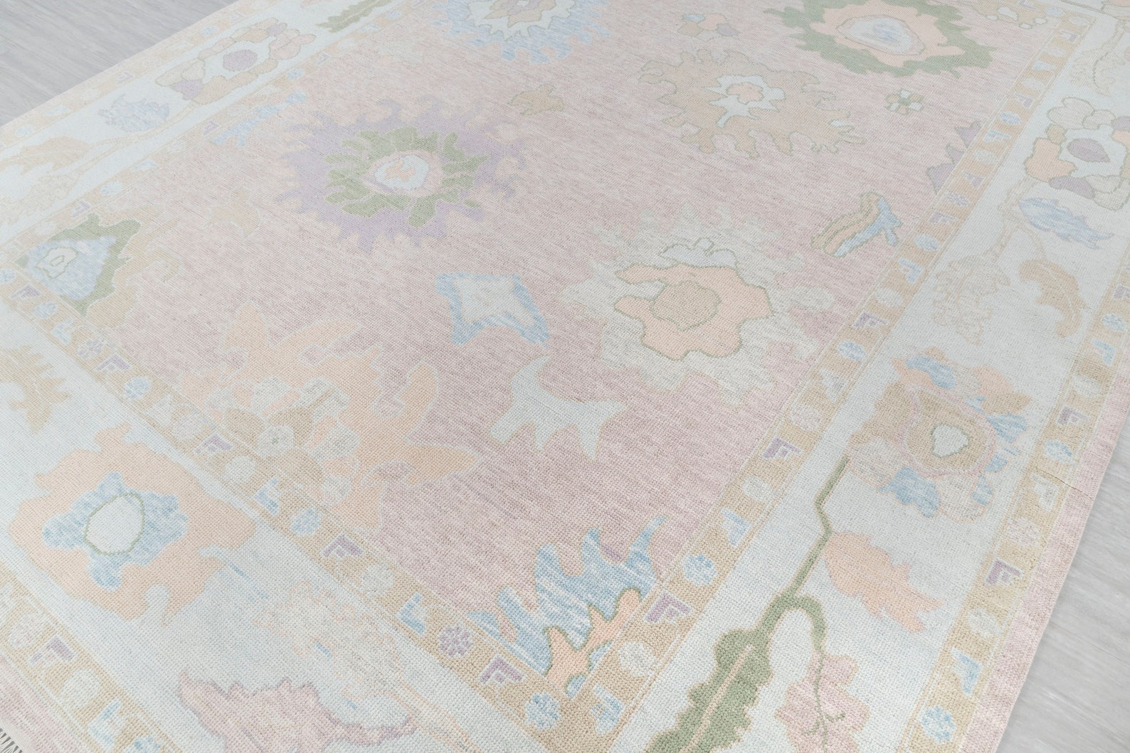 Light Pink Light Blue Muted Modern Oushak Rug Premium Wool - Etsy