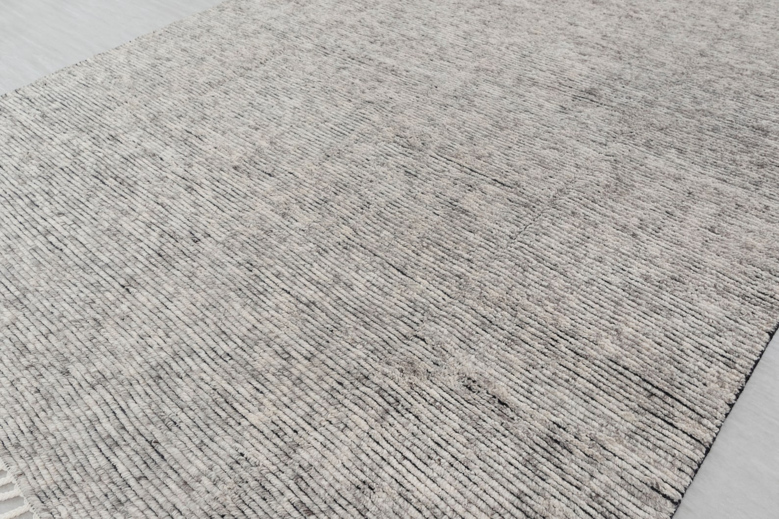 Ivory Grey Charcoal Moroccan Ribbed Rug Beni Ourain Berber Shag Boho ...