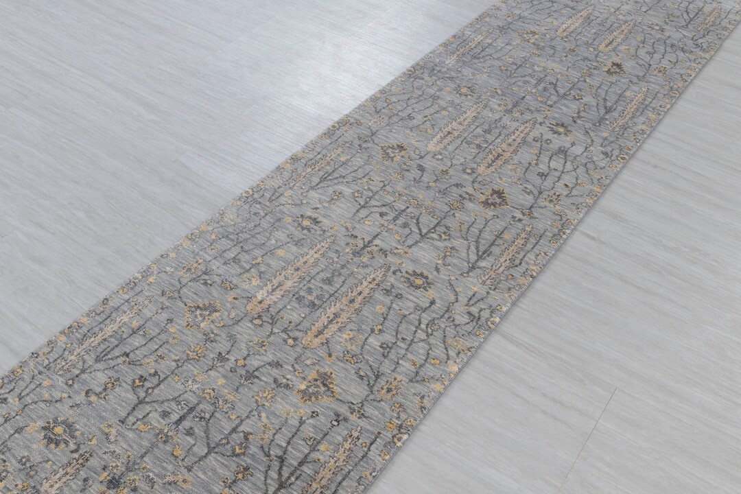 2.6x10 Ft. Tree of Life Transitional Rug Runner Rug, Contemporary Rug ...