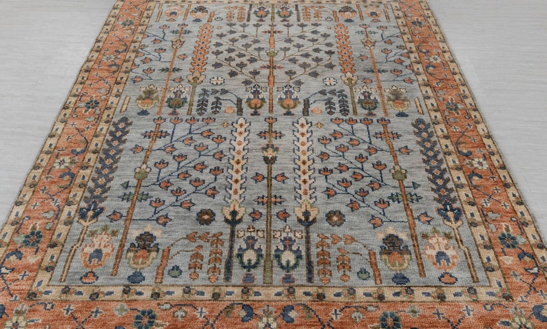 Classic Persian Tree of Life Modern Designer Soft Oushak - Etsy