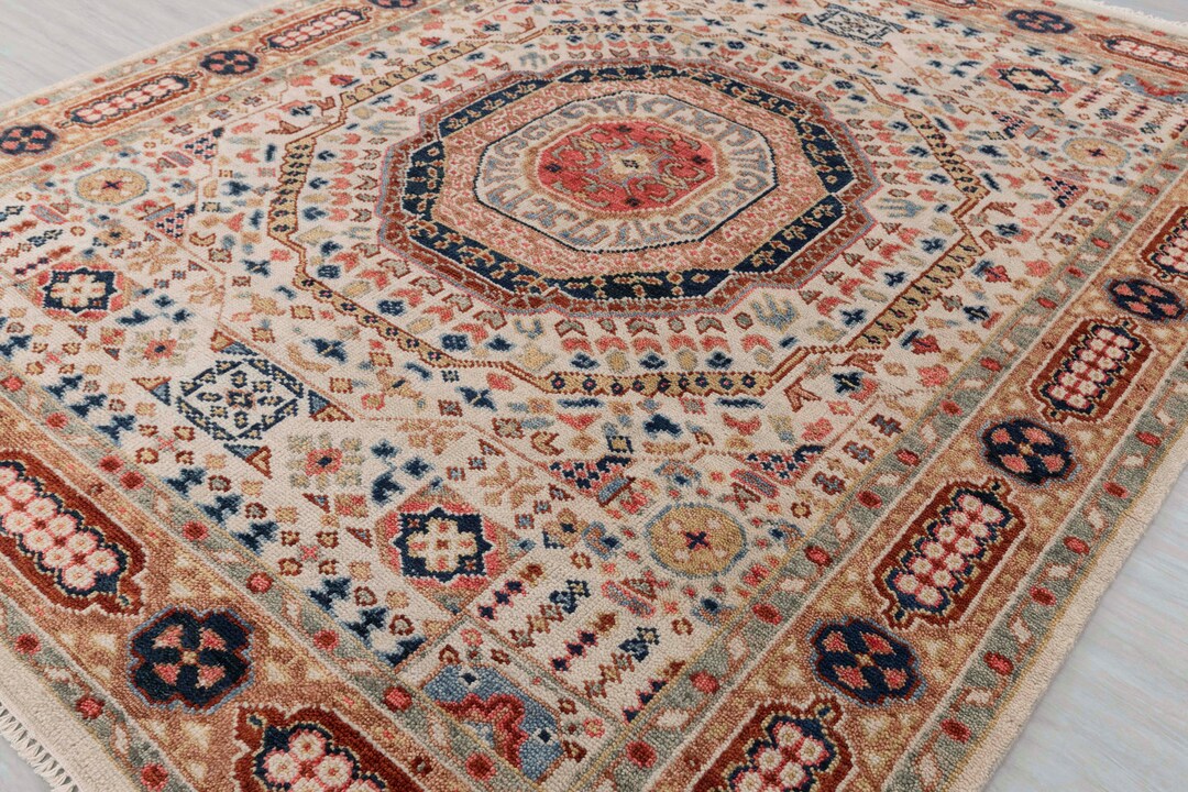 8x10 Ivory Mamluk Pattern Classic Handmade Hand Knotted Wool Rug 7932 ...