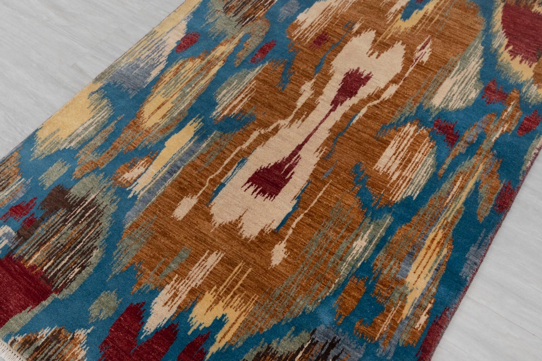 4x6 Modern Colorful Modern Designer Wool Rug 100% Hand Knotted Wool Rug ...