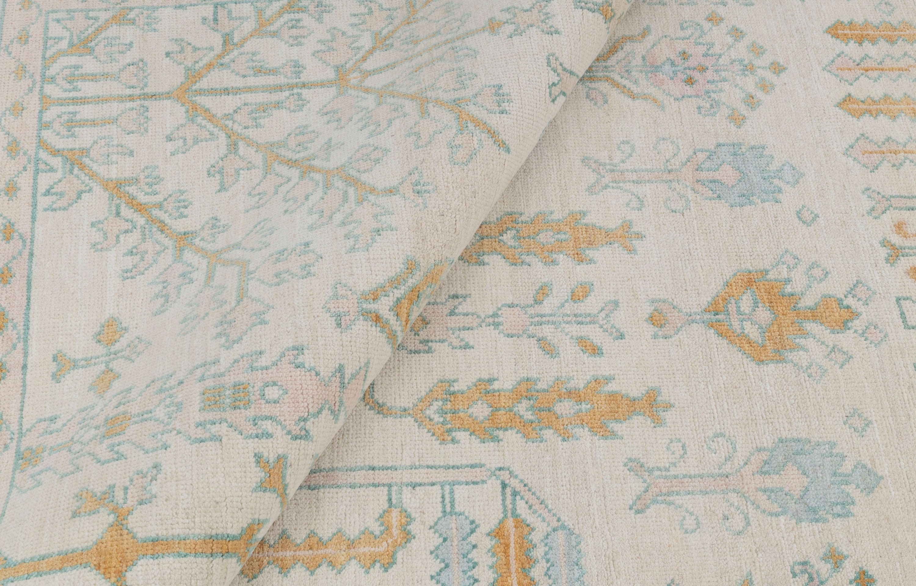 Cream White Blue Garden Pine Tree of Life Rug Modern Oushak - Etsy