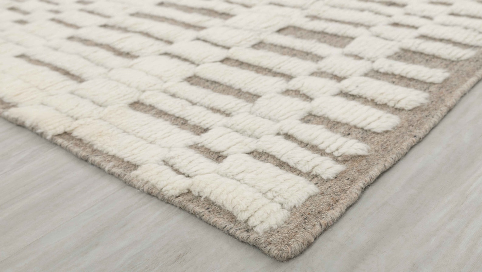 Bohemian Shag Style Ivory L. Brown Wool Hand Knotted Moroccan | Etsy