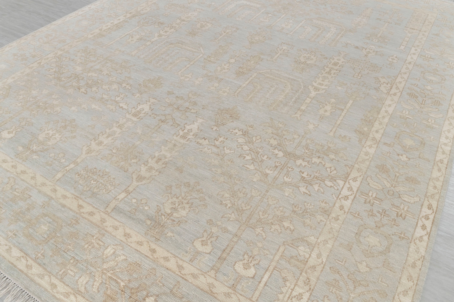 Grey Cream Muted Look Garden Pine Tree of Life Rug Modern - Etsy