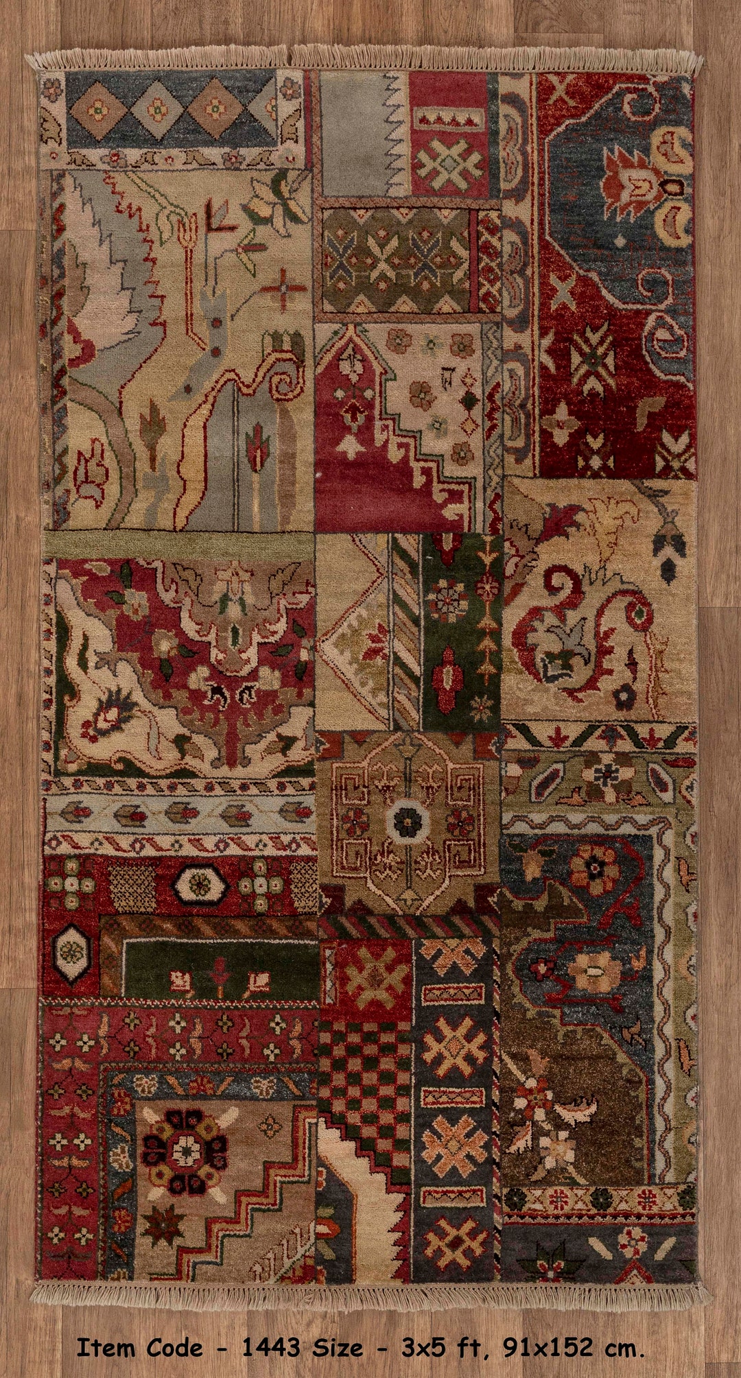 3x5 Rug Modern Colorful Rug Patchwork Design Rug Handmade Wool Rug ...