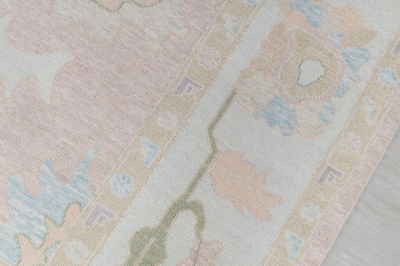 Light Pink Light Blue Muted Modern Oushak Rug Premium Wool - Etsy