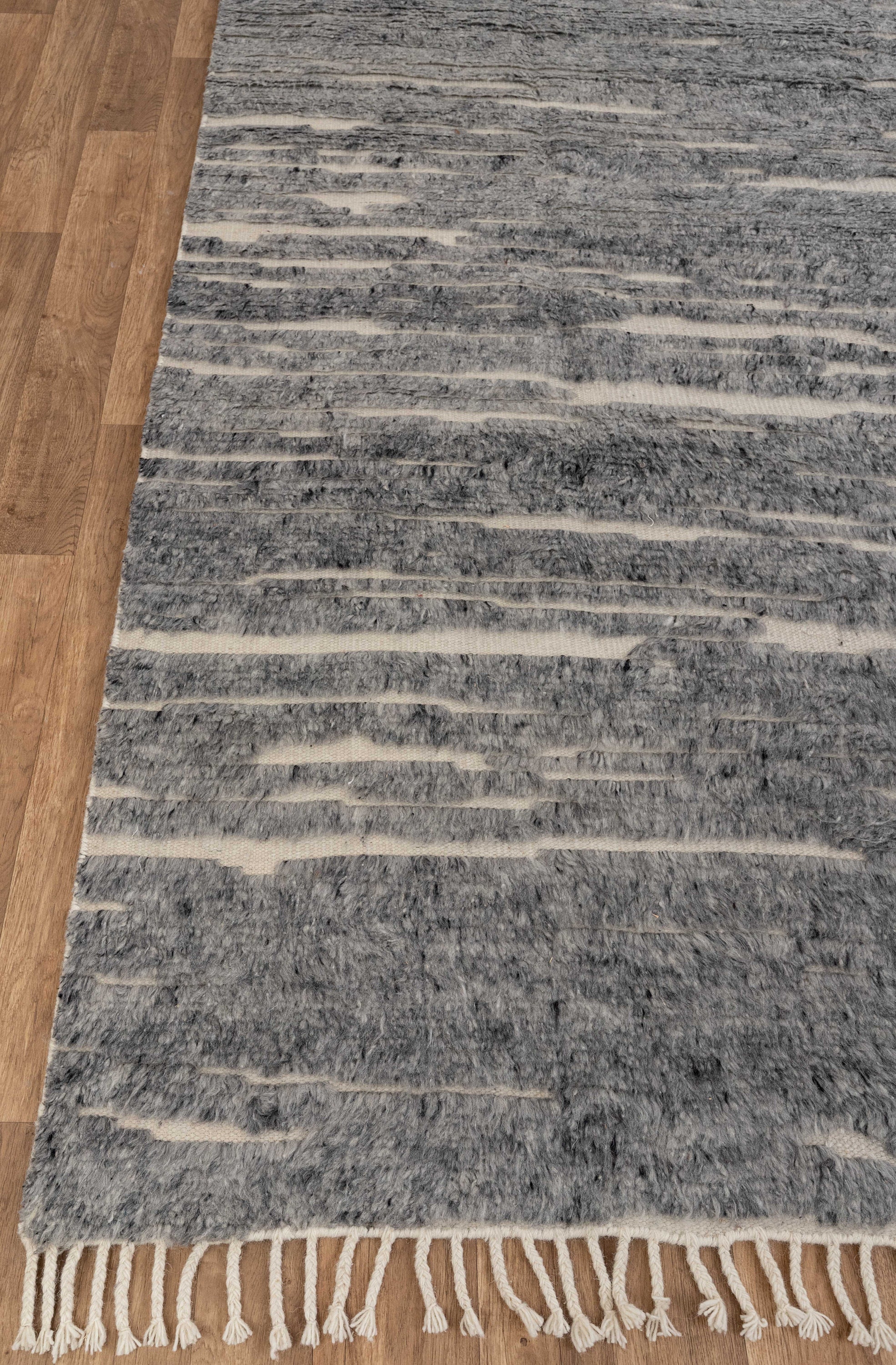 Grey Ivory Soft Wool Shag Thick Pile Hand Knotted Boho | Etsy