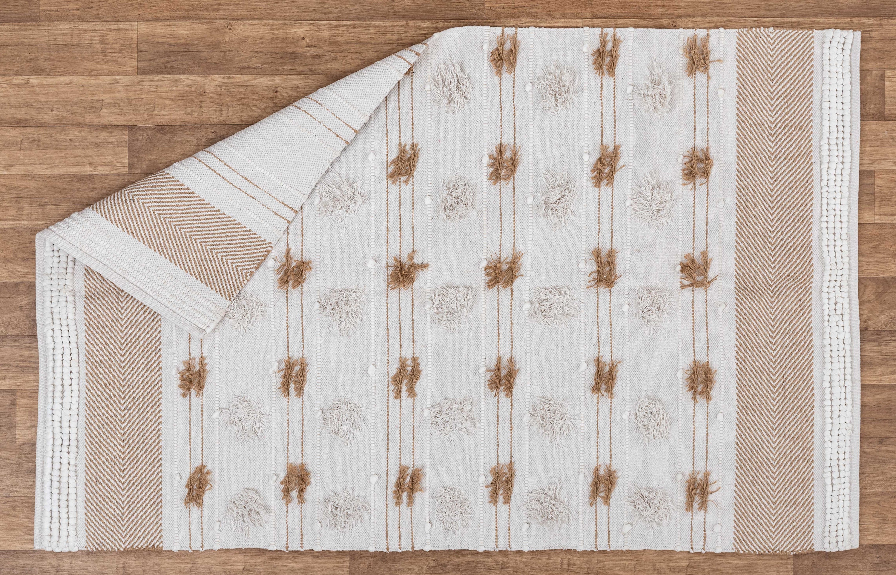 Handmade Bohemian White Fawn Moroccan Inspired Rug, Nordic Scandinavian ...