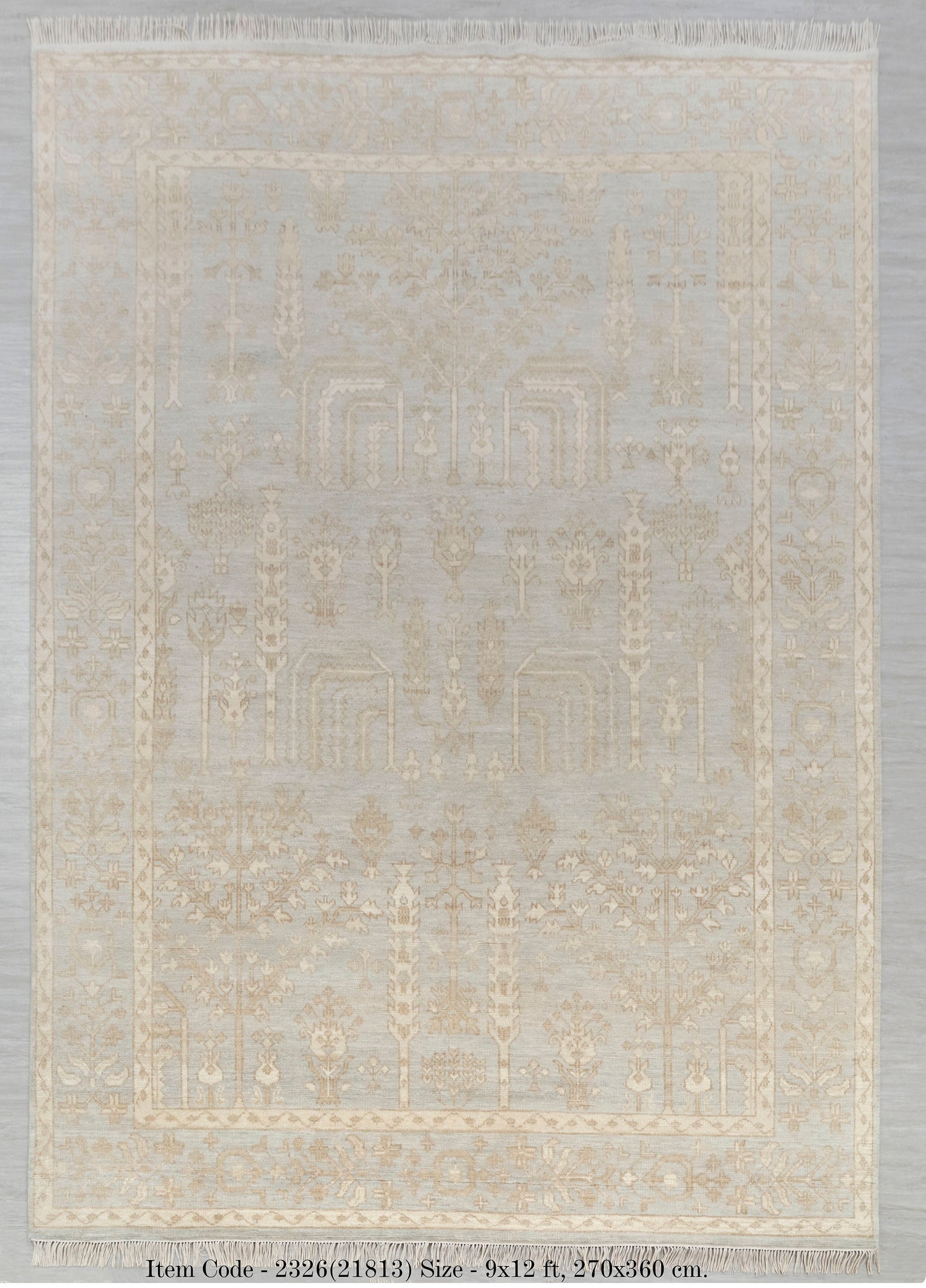 Grey Cream Muted Look Garden Pine Tree of Life Rug Modern - Etsy