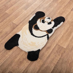Panda Wool Rug for Kids Handmade in Soft Wool Size- 2x3ft. #515 - Etsy