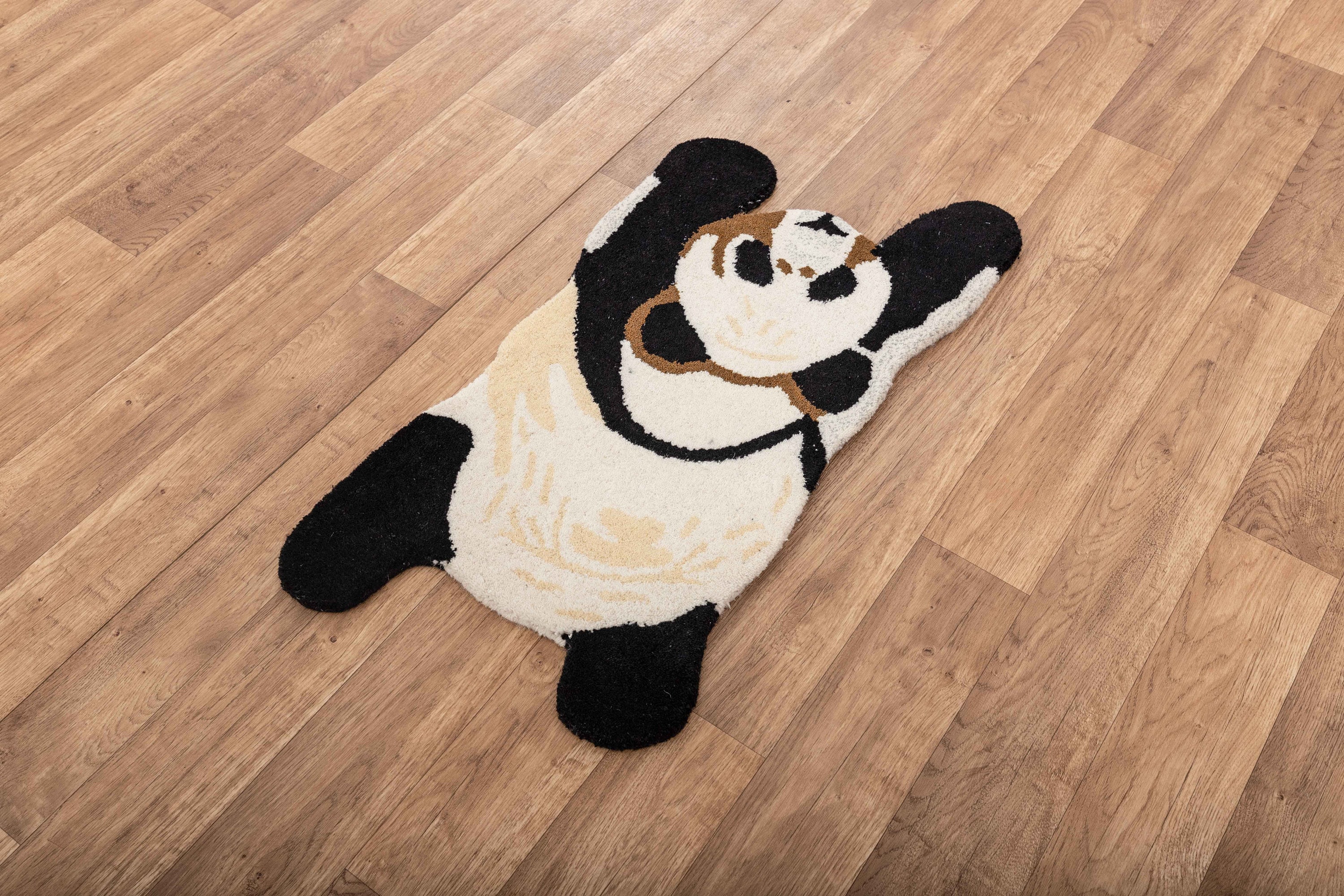 Panda Wool Rug for Kids Handmade in Soft Wool Size- 2x3ft. #515 - Etsy