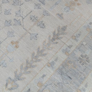 Soft Grey Pine Tree of Life Rug Modern Oushak Rug Premium Wool Hand ...
