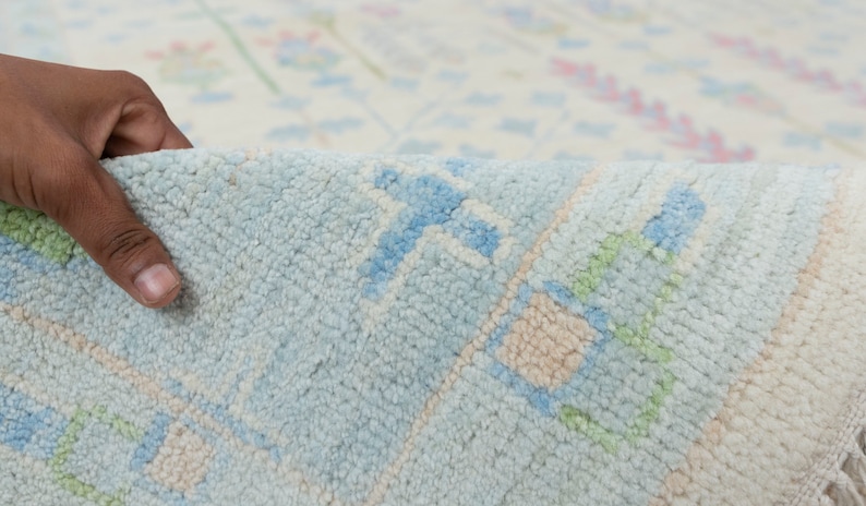 Cream Blue Garden Pine Tree of Life Rug Modern Oushak Rug - Etsy