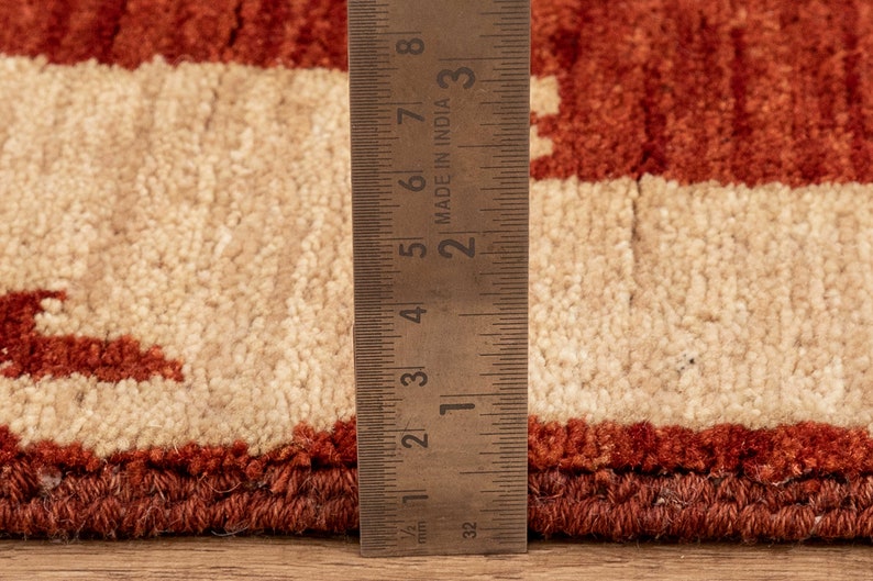 8x10 Area Rug Red Wool Ikat Design Hand Knotted Rug 423 | Etsy