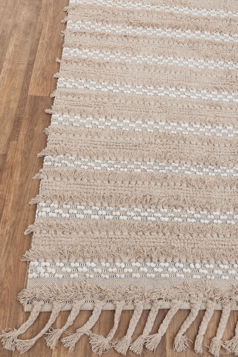 Moroccan Inspired Handmade Cotton Area Rug Boho Chic - Etsy