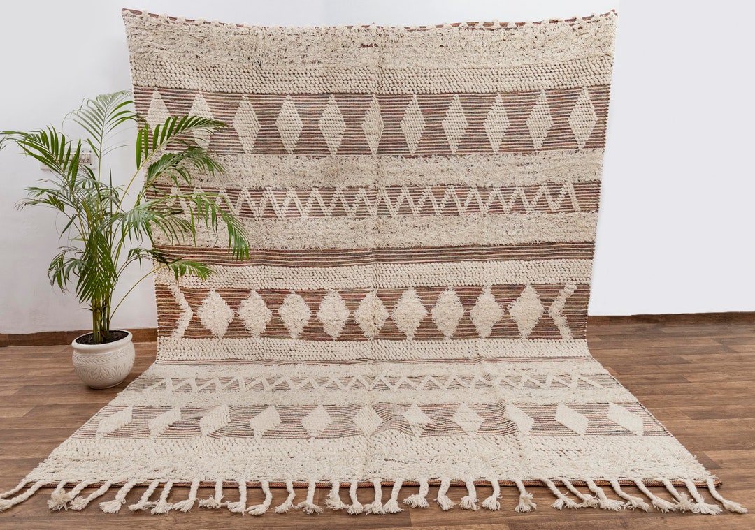 Bohemian Decor Inspired Handmade Wool Cotton Area Rug....#md-18 /1394 ...