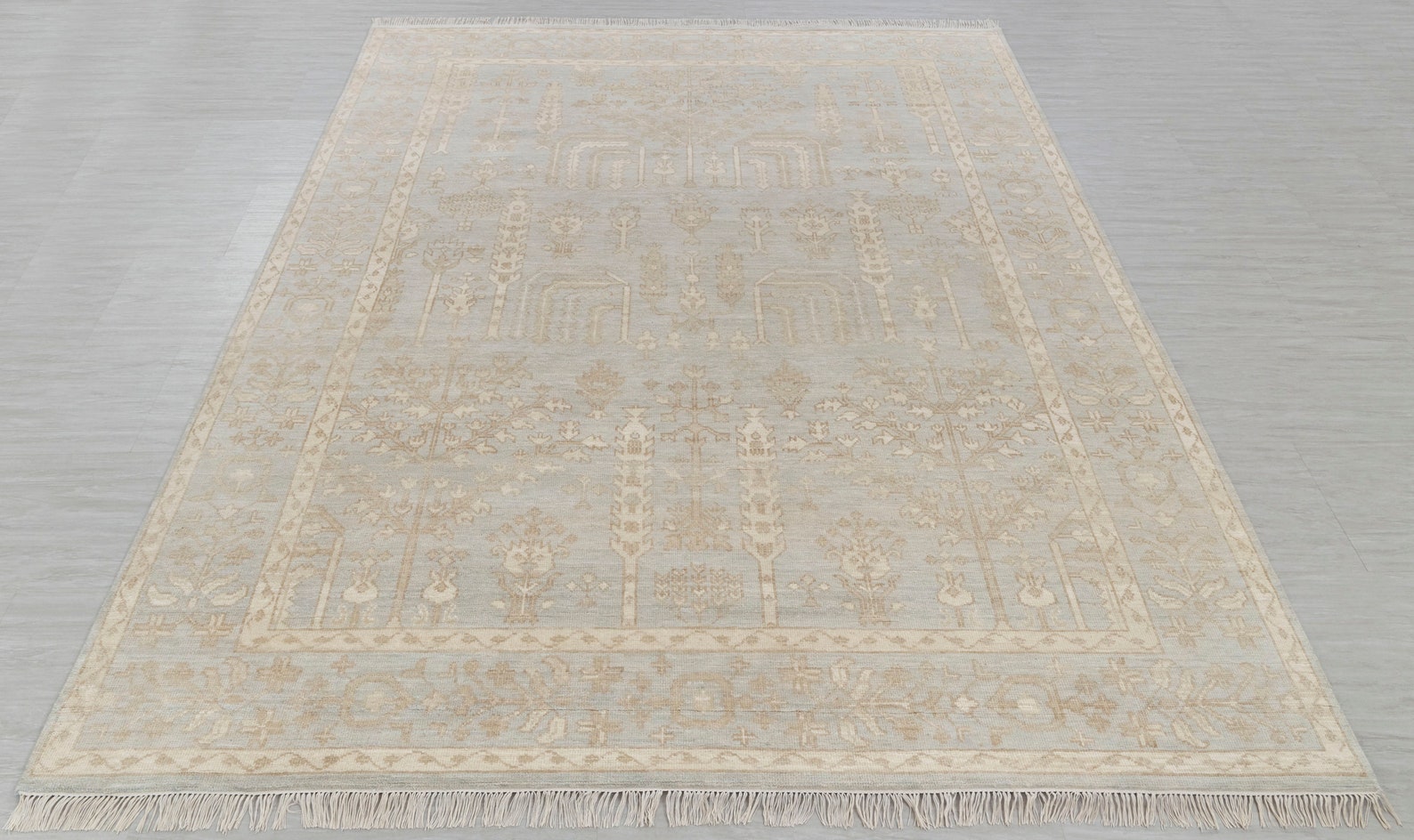 Grey Cream Muted Look Garden Pine Tree of Life Rug Modern - Etsy