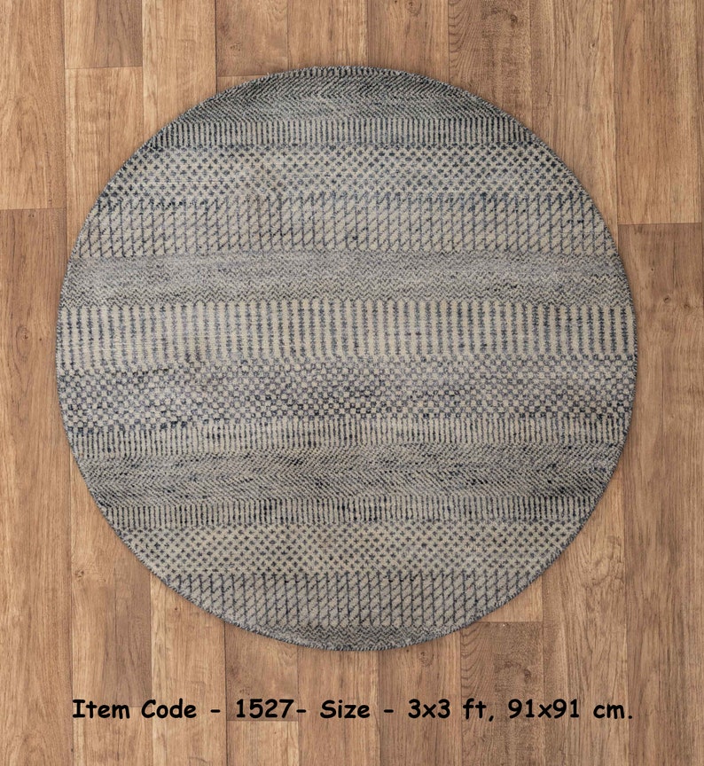 3x3 Ft./90x90 Cms. Round Rug Handmade Modern Savannah | Etsy