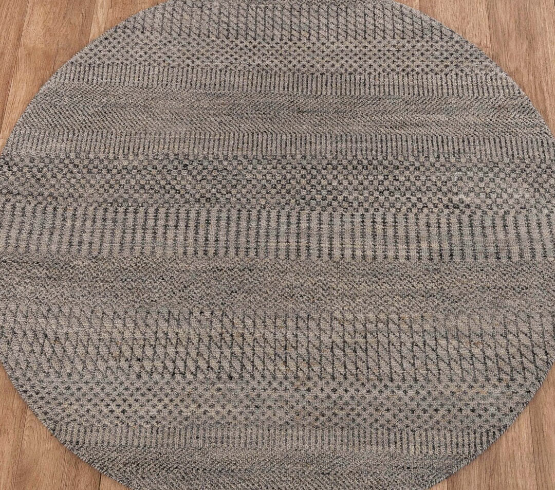 3x3 Savannah Rug Round Area Wool Rug , 3 Foot Round Handmade Sheep Wool ...