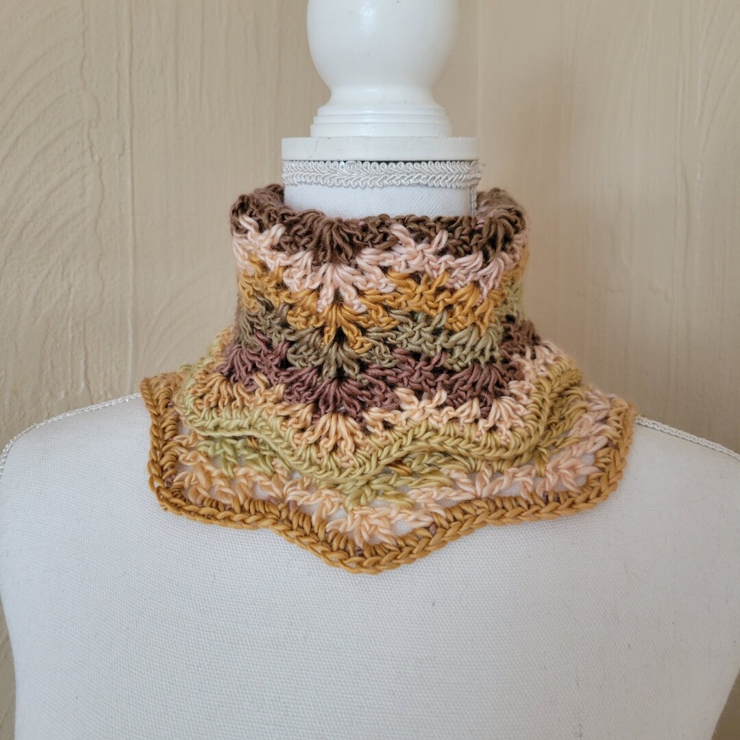 Lacy Cowl / Lacy Neck Warmer / Cowl Neck Scarf / Crochet Neck Warmer/ Knit Snood/ Circular Scarf ...