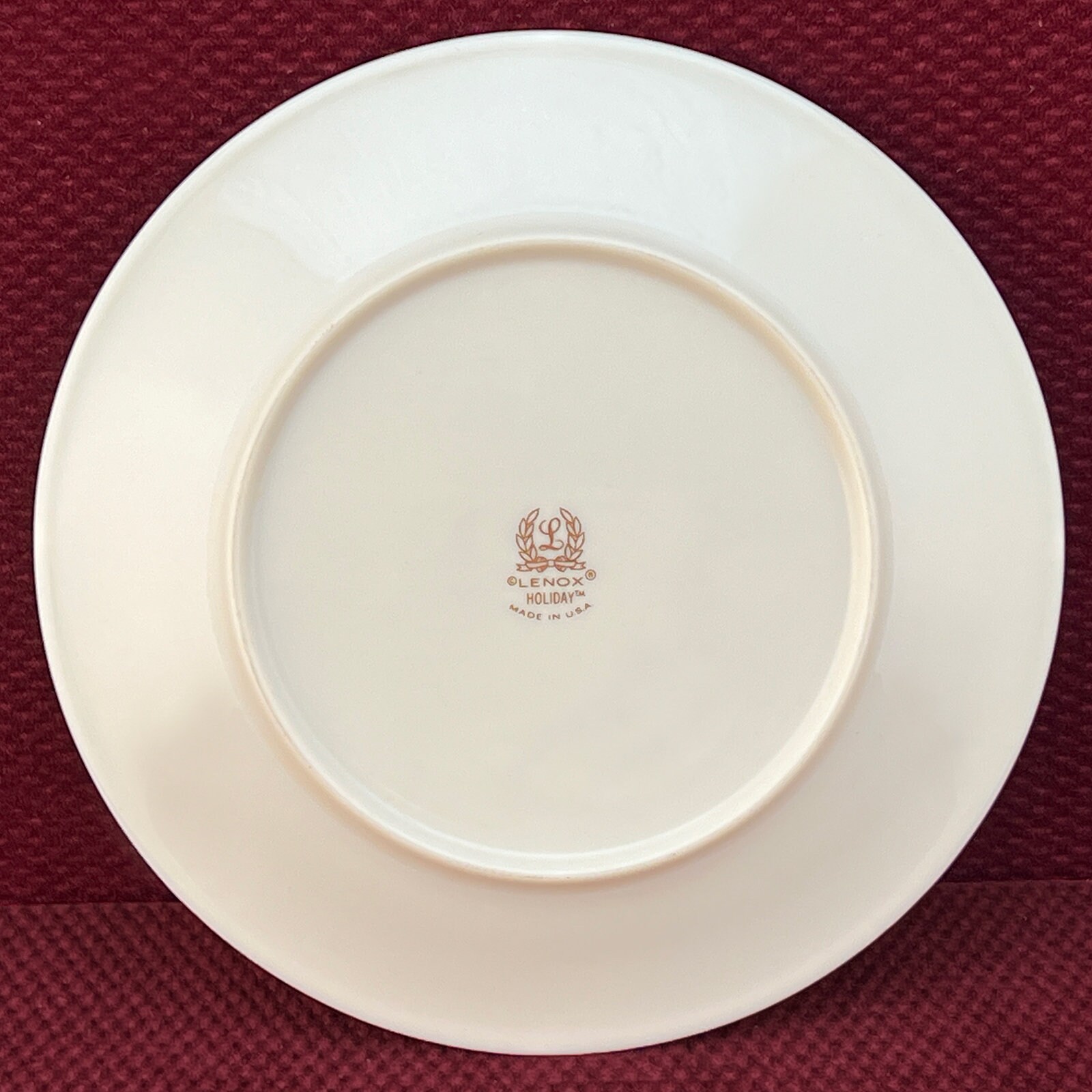 Earlier Backstamp Lenox China HOLIDAY Salad Plate 8 1/8 No Use 1st ...