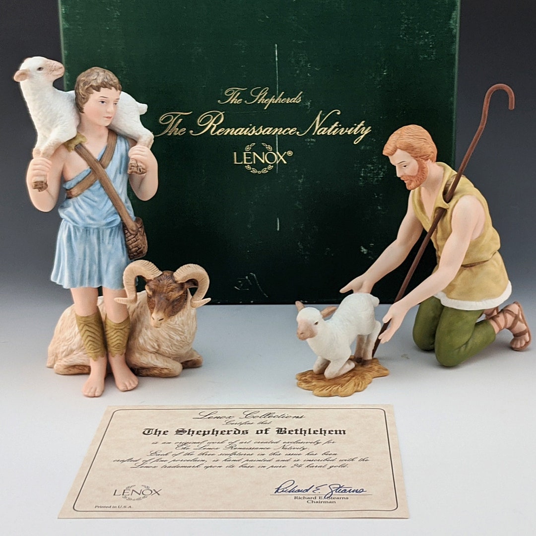 Lenox China RENAISSANCE Nativity Shepherds & Sheep 1991 Hand - Etsy