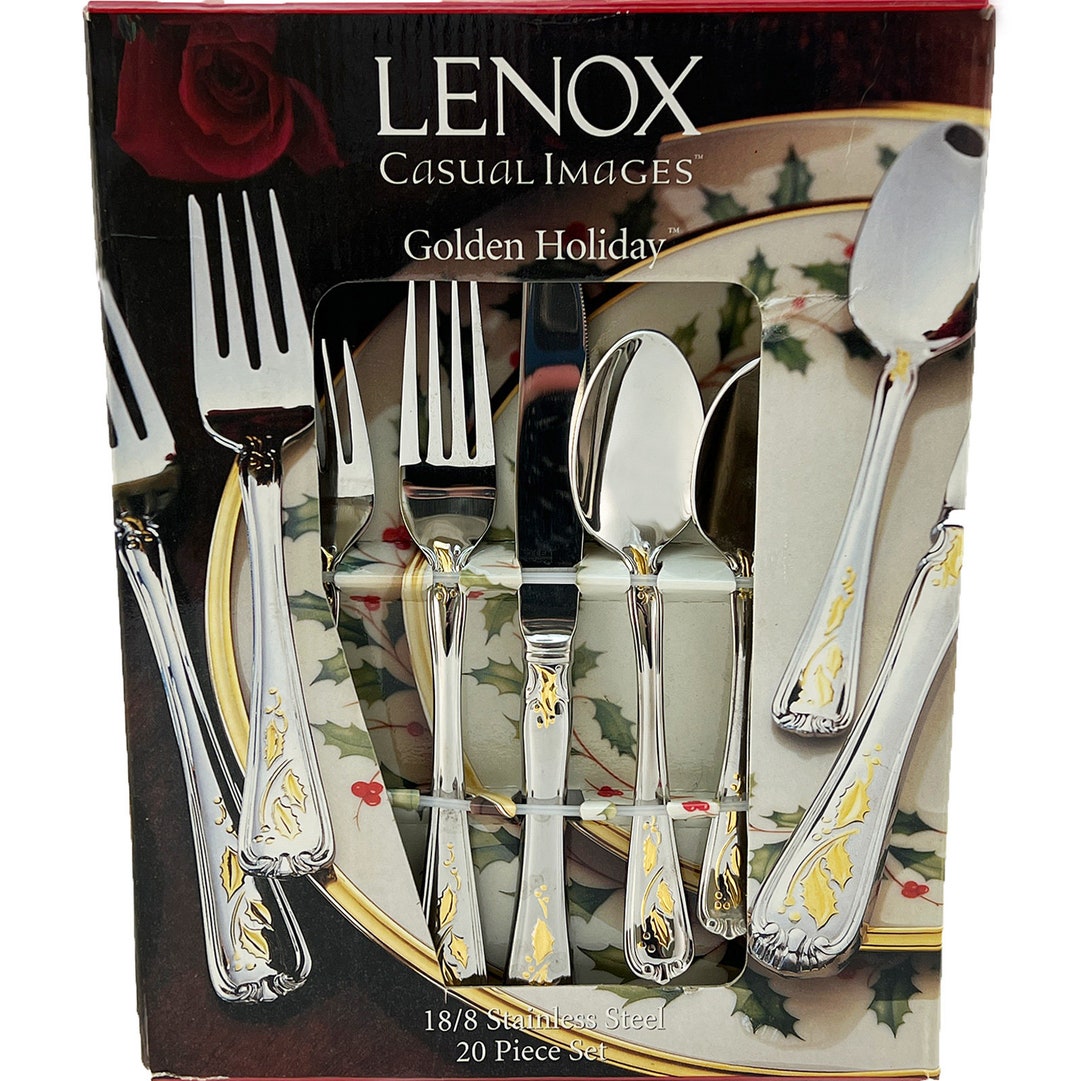 Lenox China Kirk Stieff GOLDEN HOLIDAY Xmas Flatware 5 Piece Place Setting for 4 - Etsy