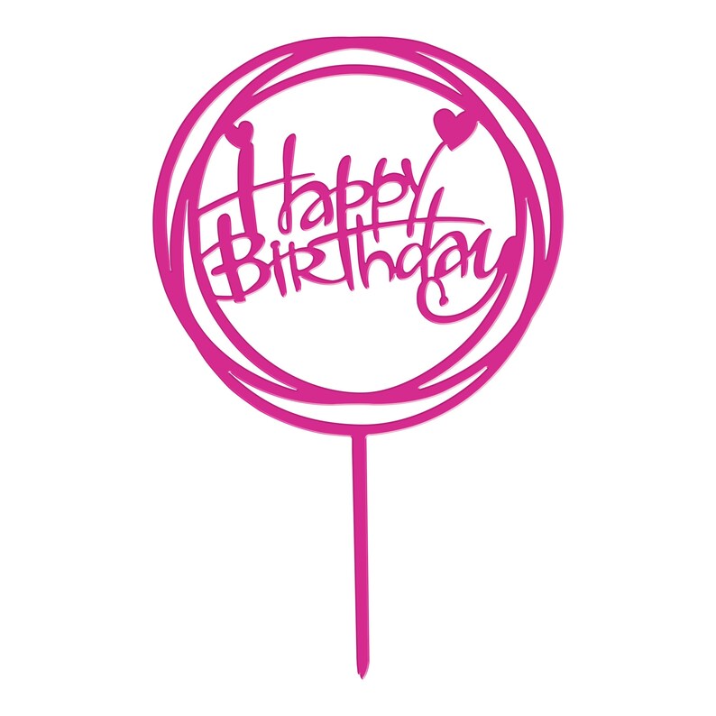 Reusable Happy Birthday Cake Toppers Acrylic Calligraphy Etsy