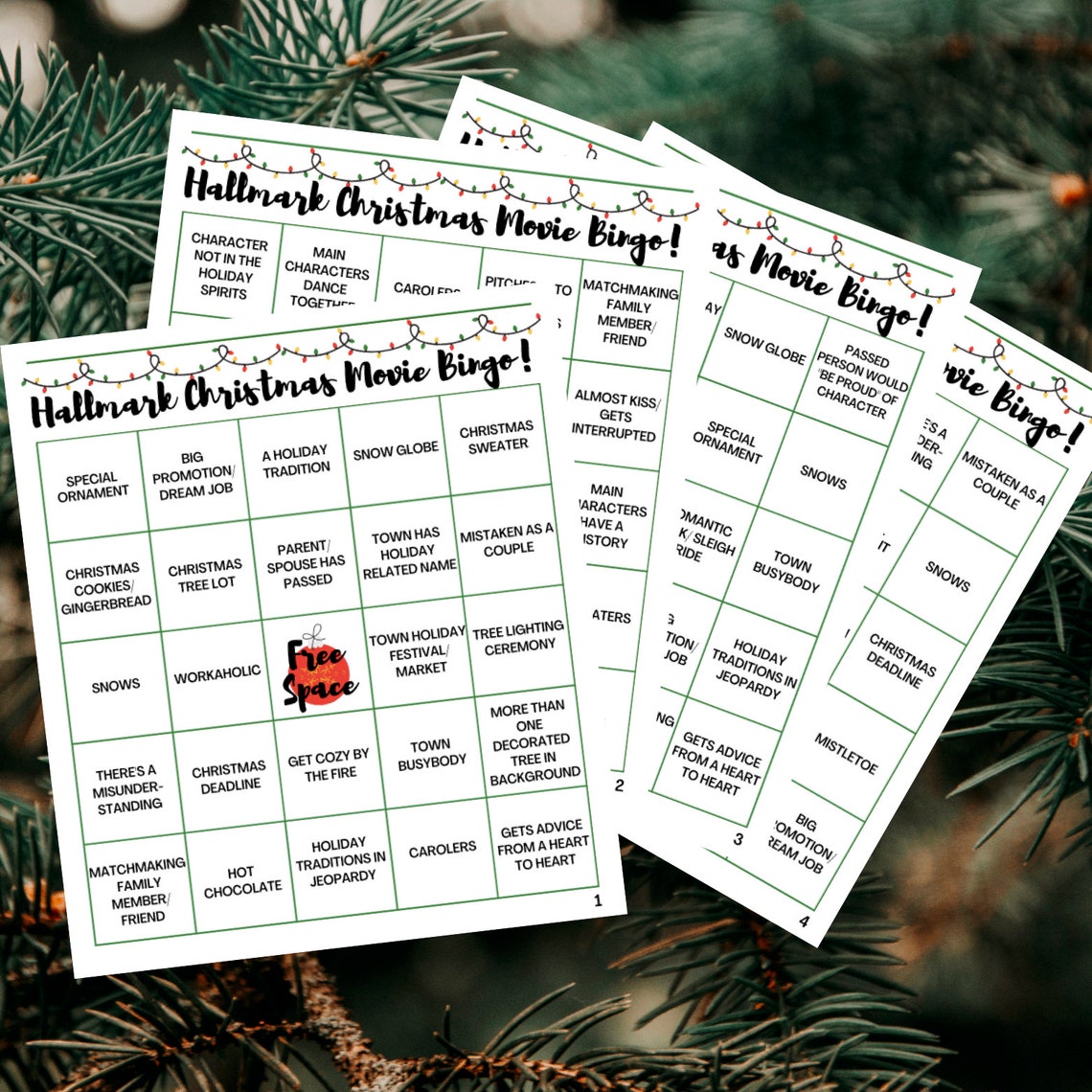 Hallmark Christmas Movie Bingo Cards 1-10 set of 10 - Etsy