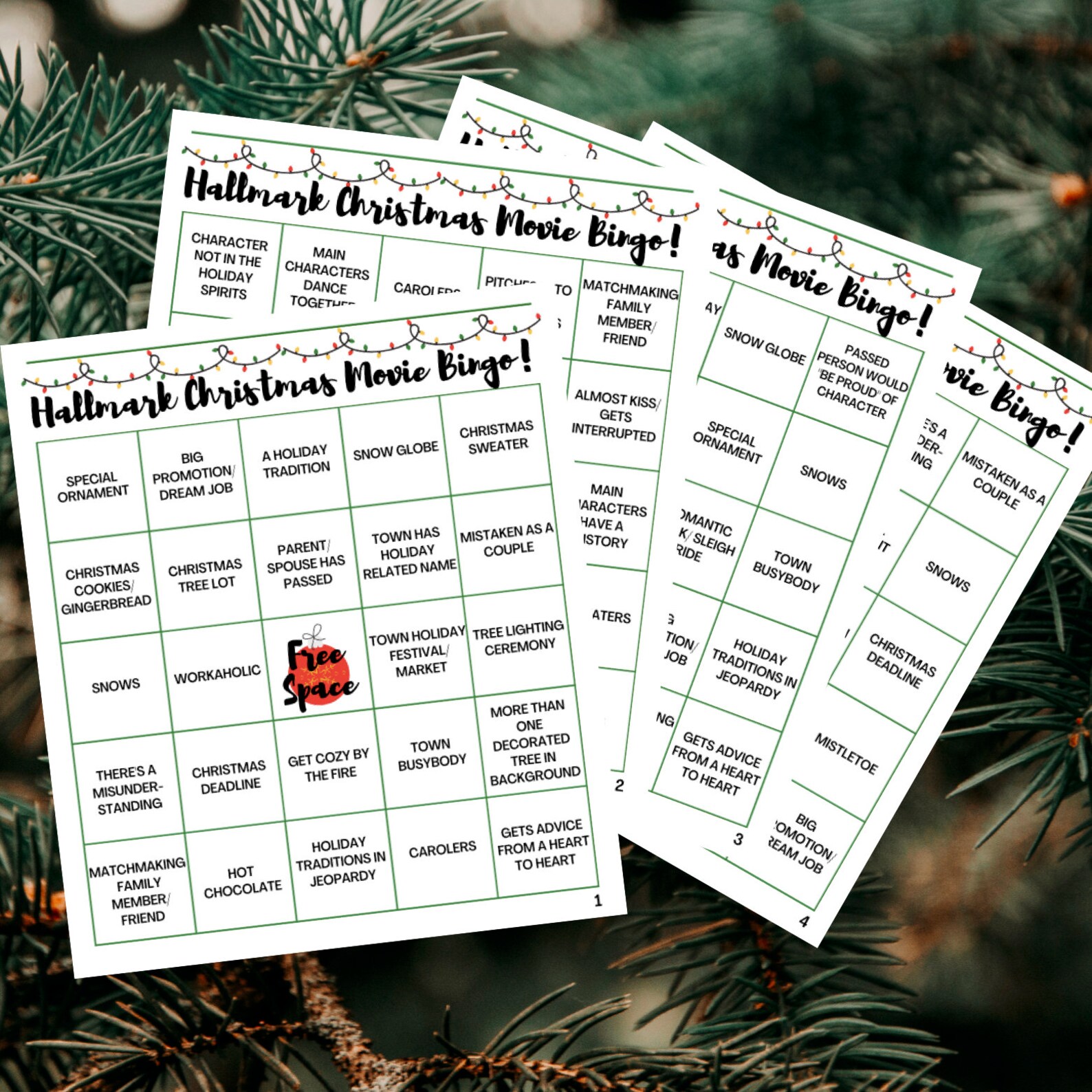 Hallmark Christmas Movie Bingo Cards 1-10 set of 10 - Etsy