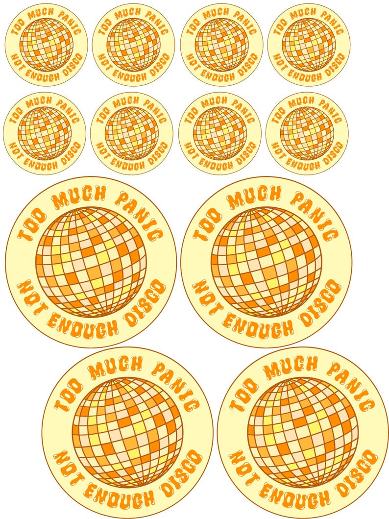 Too Much Panic Not Enough Disco Sticker - Etsy