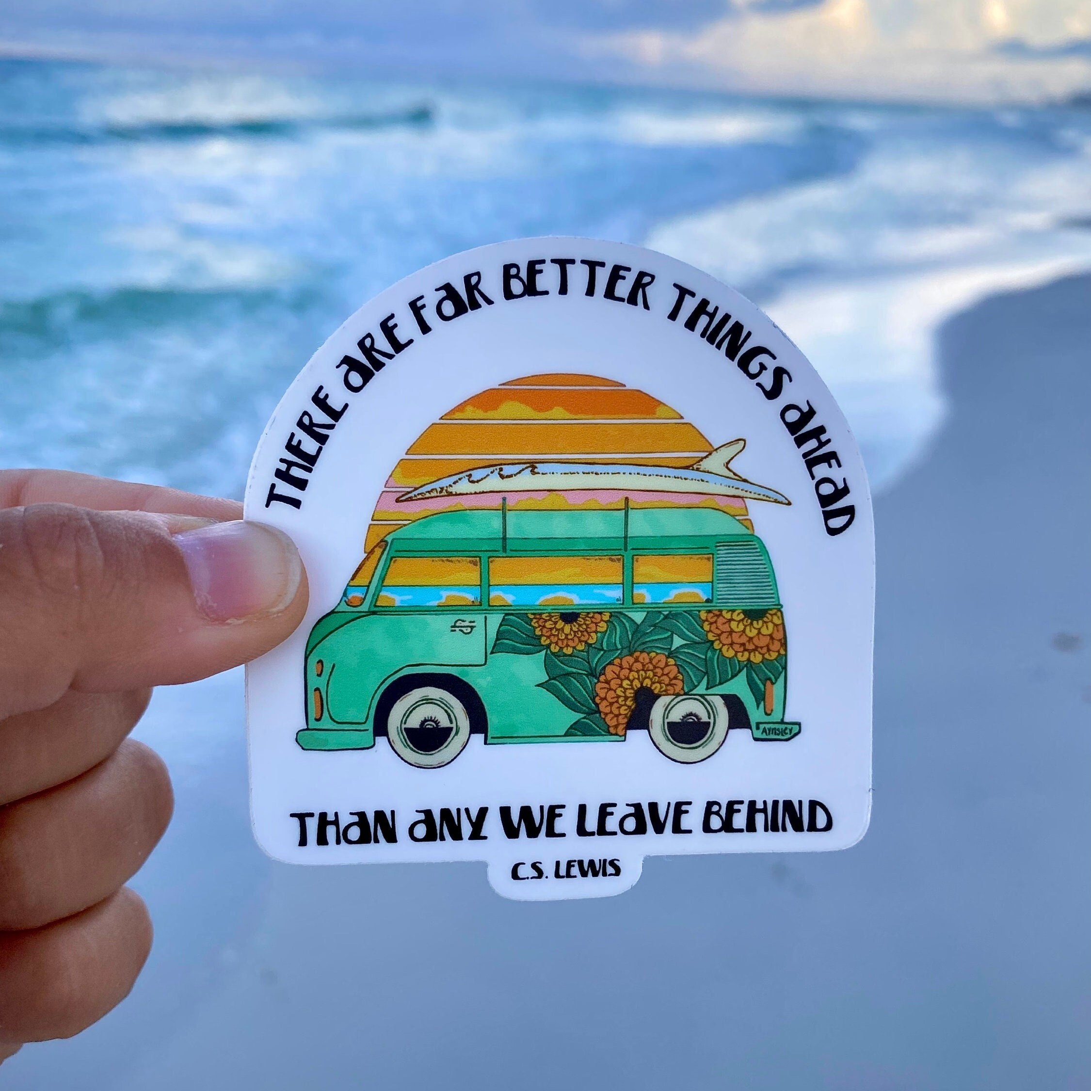 Beach Van Sticker | Quote Sticker | Decal | Hand Drawn Design | Van ...
