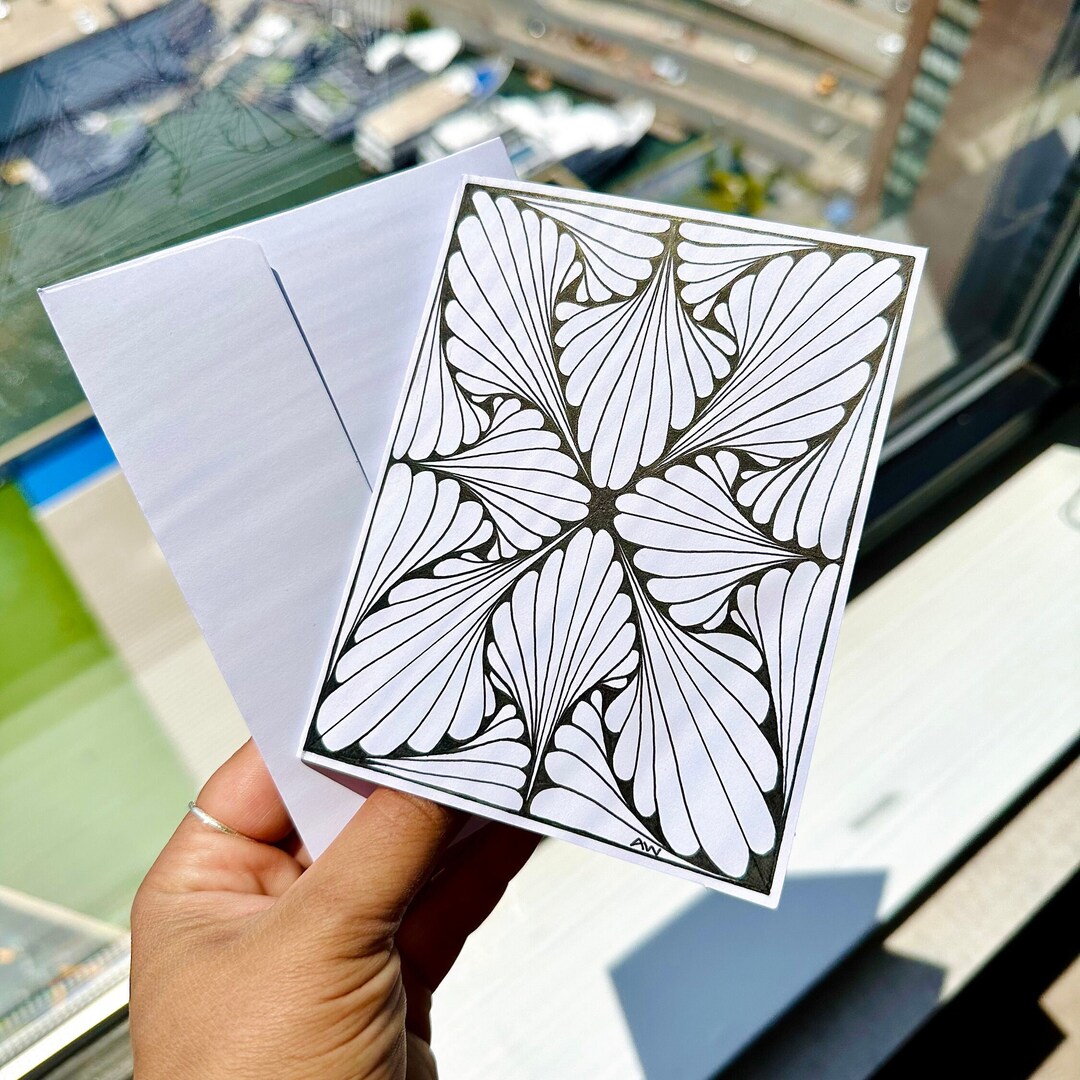 Original Notecard | Hand Drawn Notecard | Zentangle Notecard | Blank ...