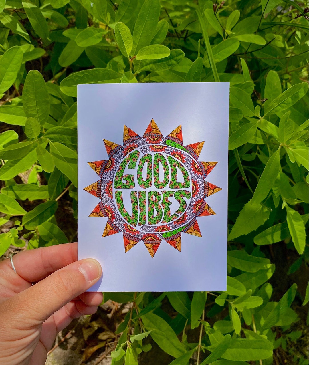 Good Vibes Notecard | Good Vibes Card | Hand Drawn Notecard | Hand ...