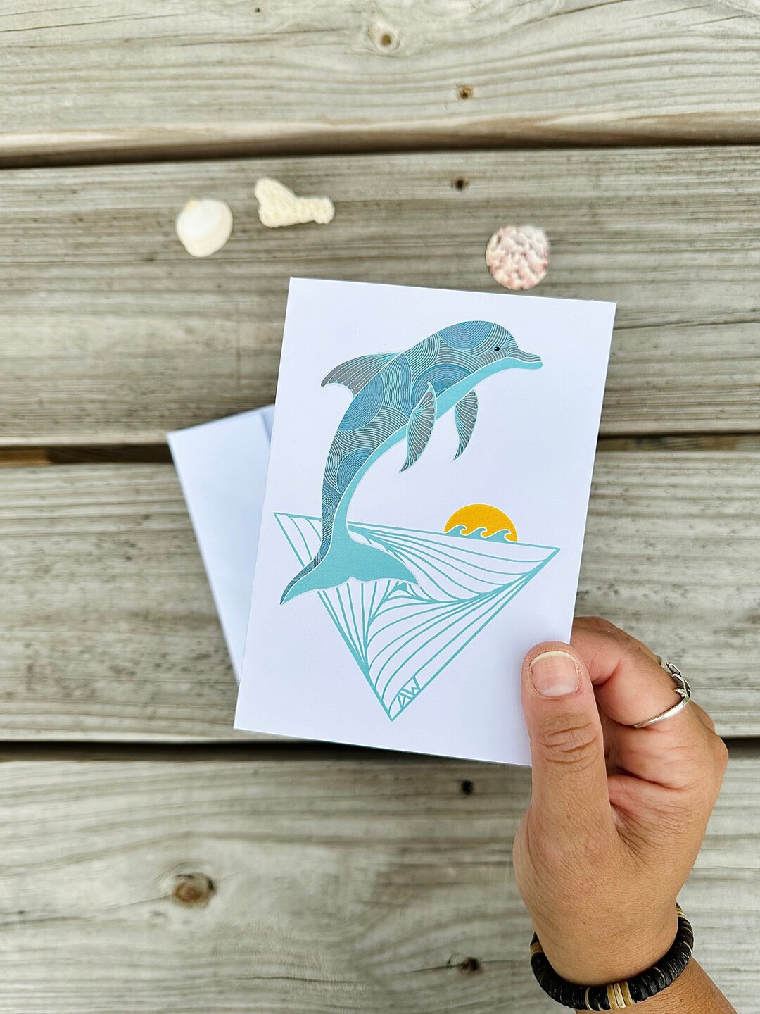 Dolphin Notecard Dolphin Card Blank Notecard Dolphin Design Zen Doodle ...