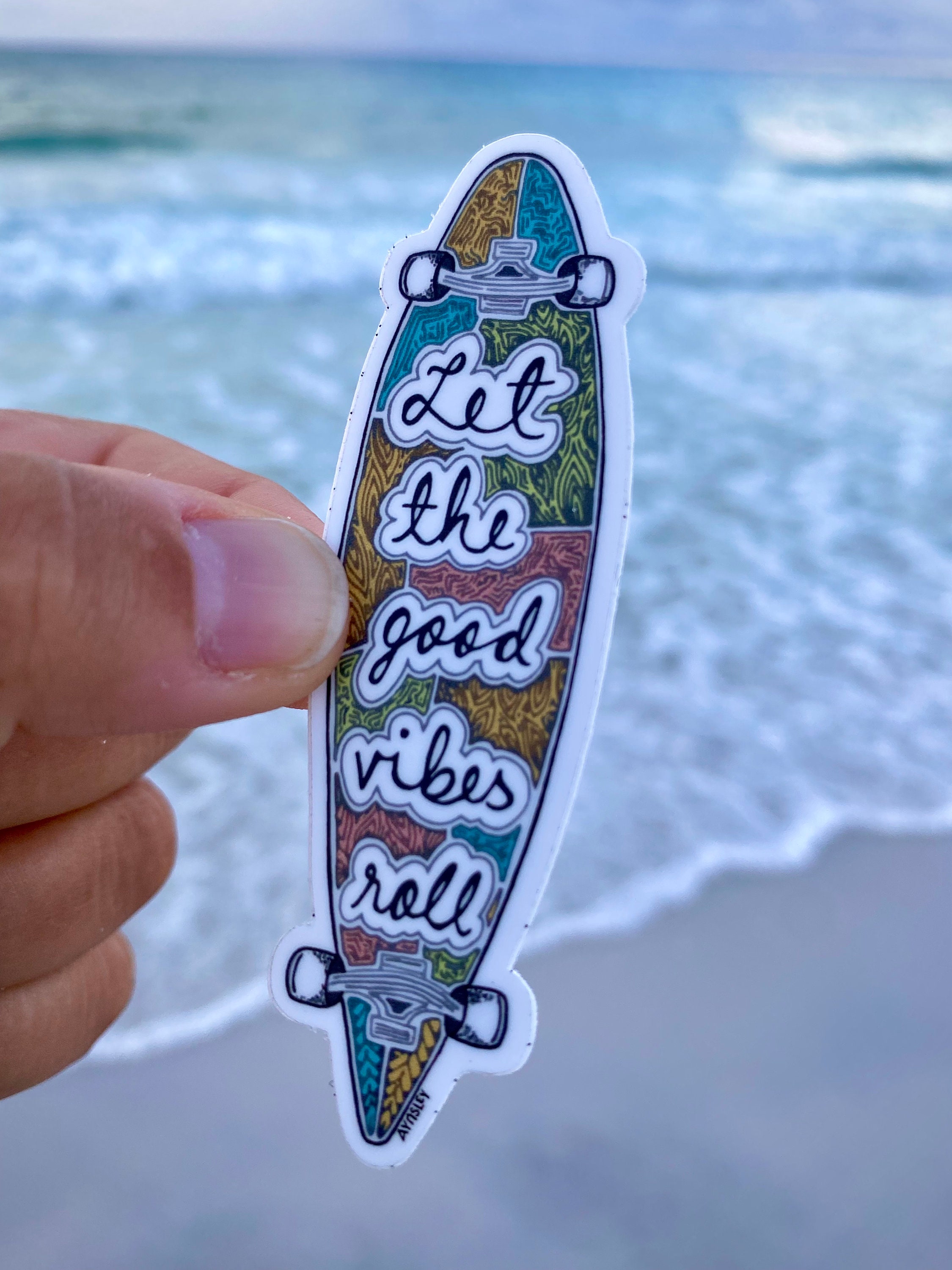 Longboard Sticker (sm.) | Vinyl Sticker | Weatherproof Sticker ...